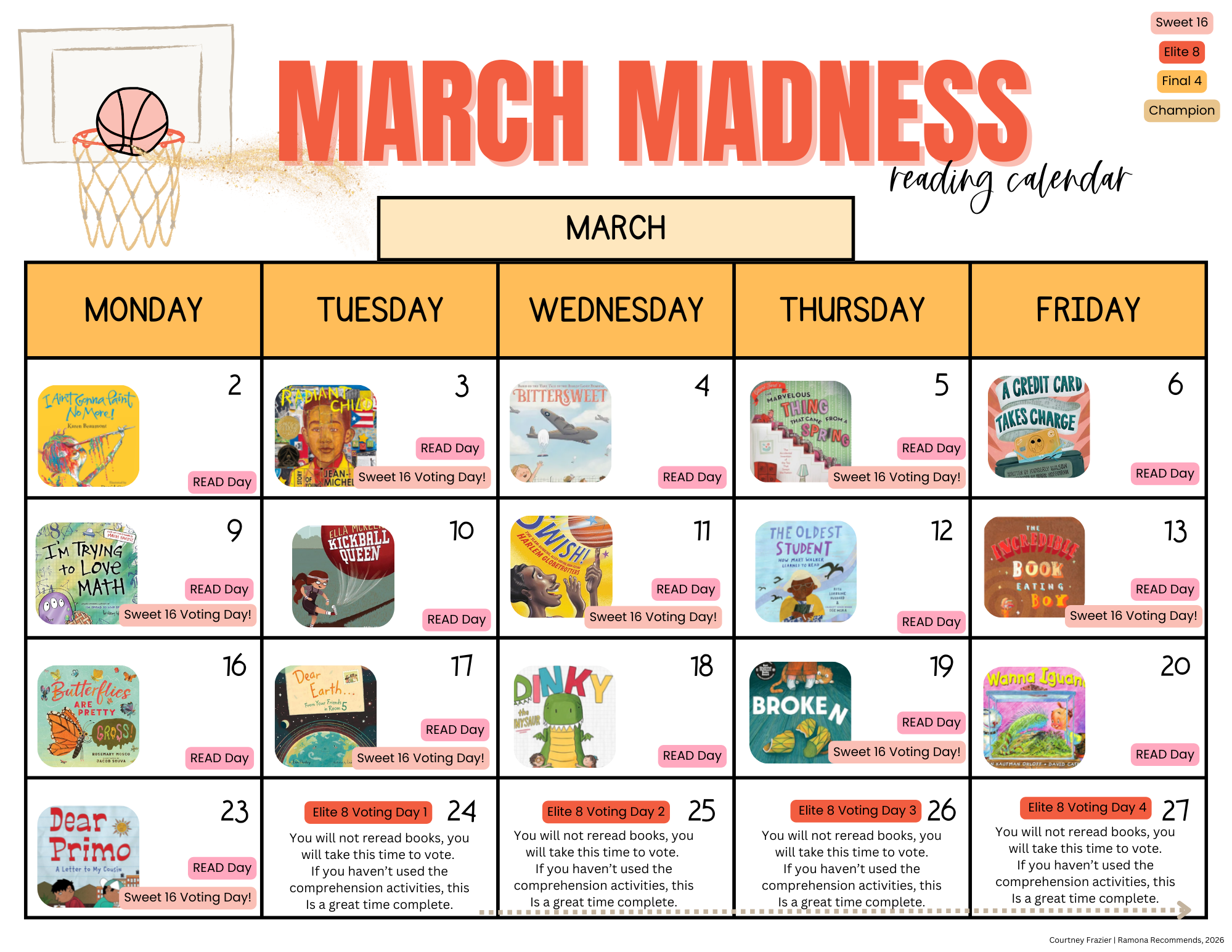 The Ultimate March Madness Picture Book Tournament for Your Classroom ...